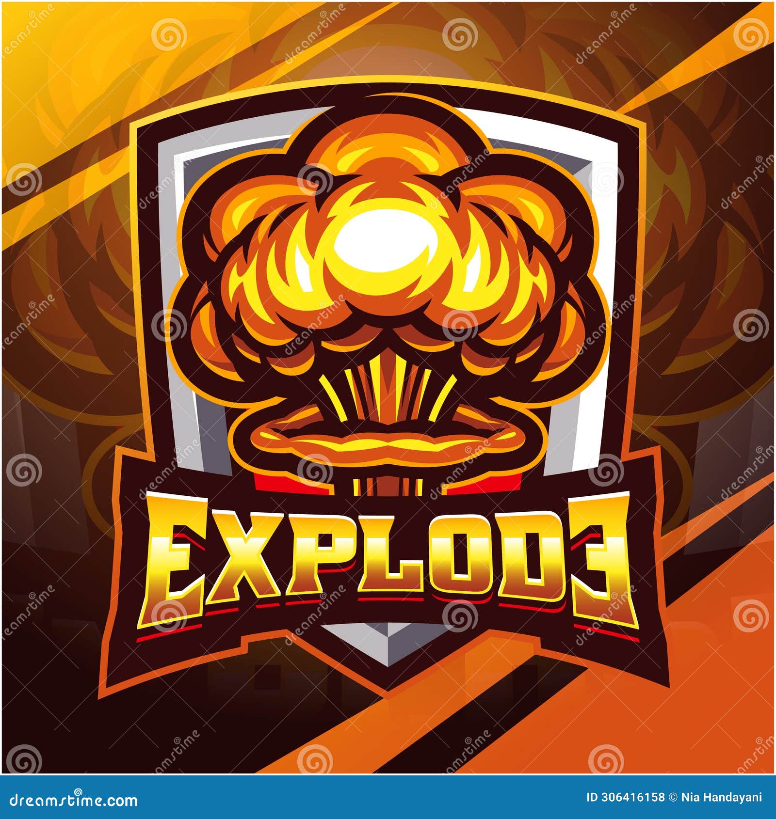 Explode Esport Mascot Logo Design Stock Vector - Illustration of weapon ...
