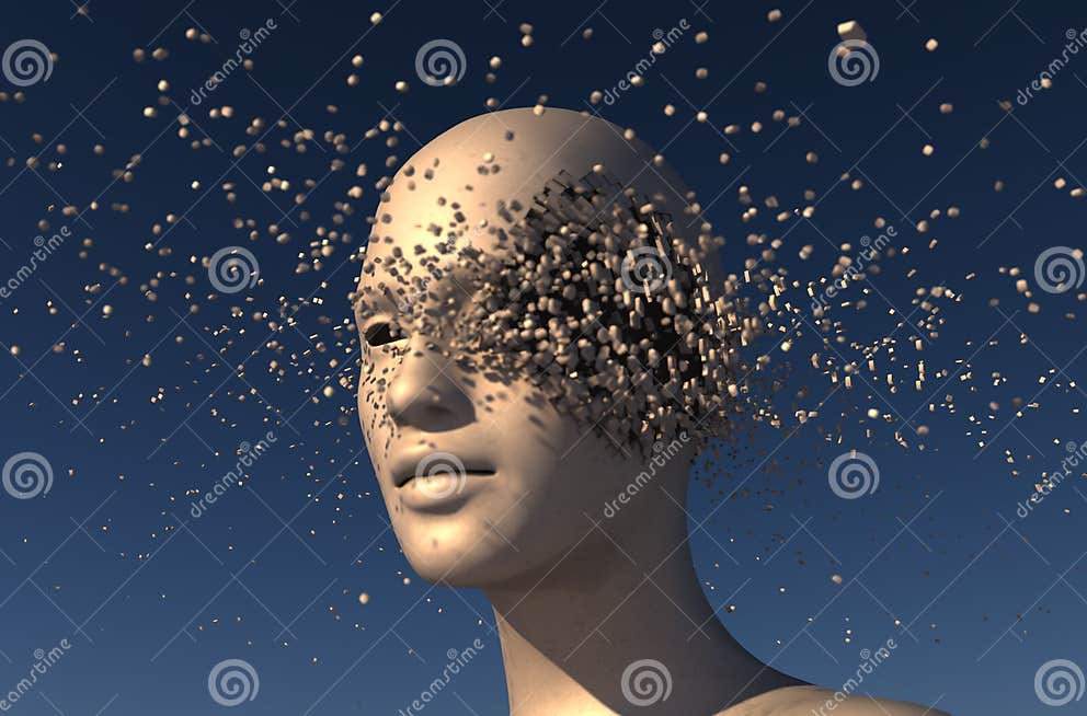 Explode head portrait stock illustration. Illustration of woman - 110017660