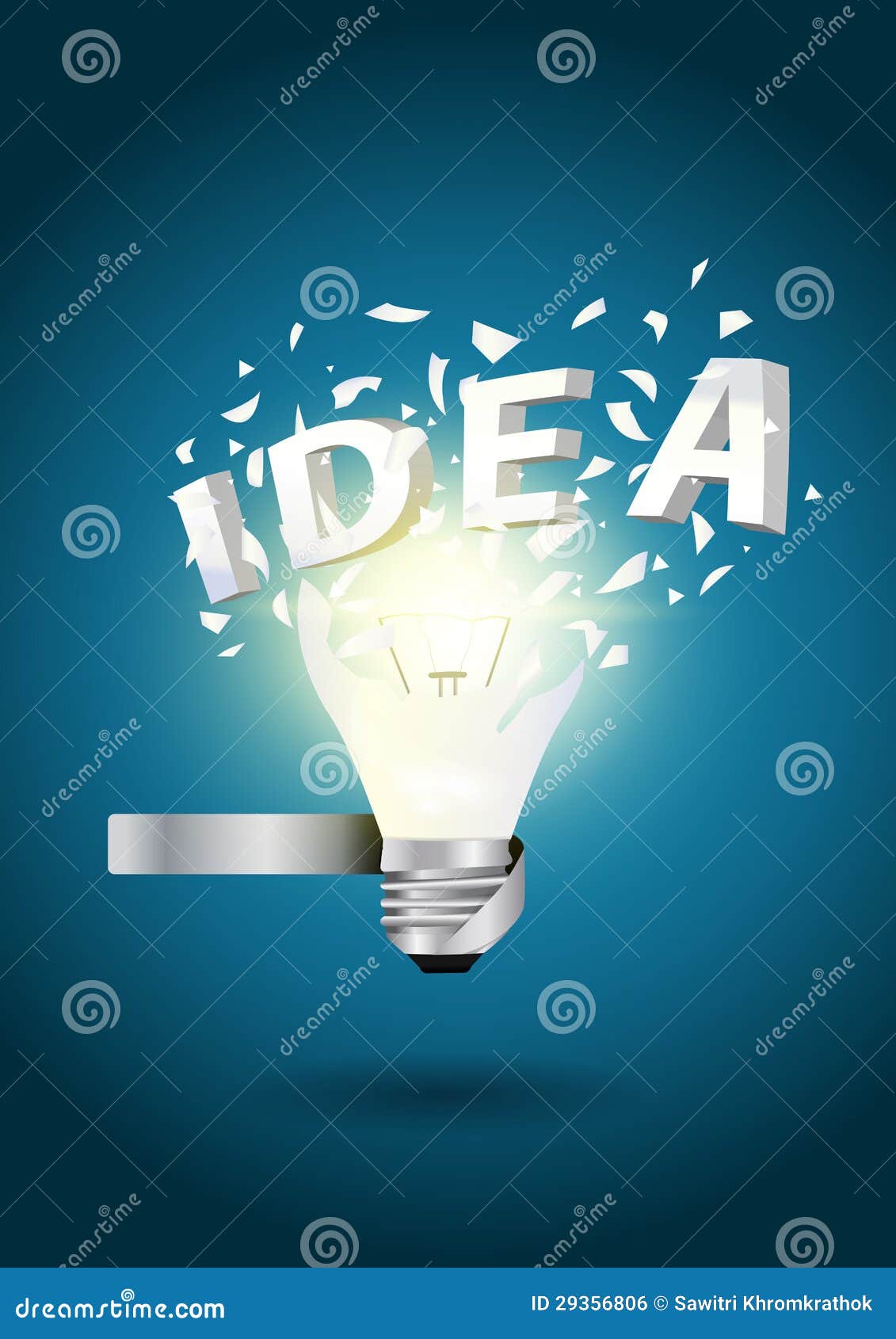 Explode Light Bulb Idea Alphabet Concept Stock Vector - Illustration of ...