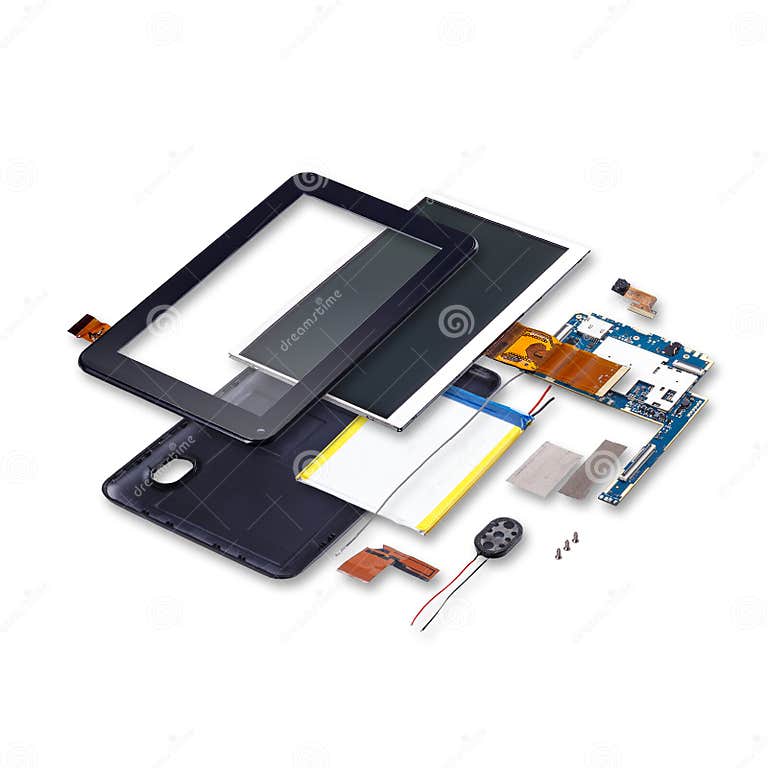Explode View of Digital Tablet Stock Illustration - Illustration of ...