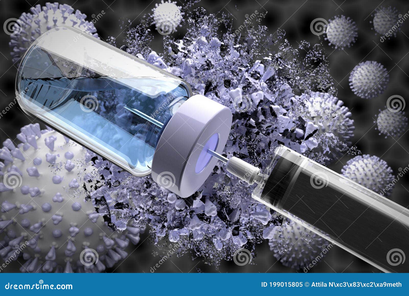 Explode Virus. Vaccine Illustration. Stock Illustration - Illustration ...