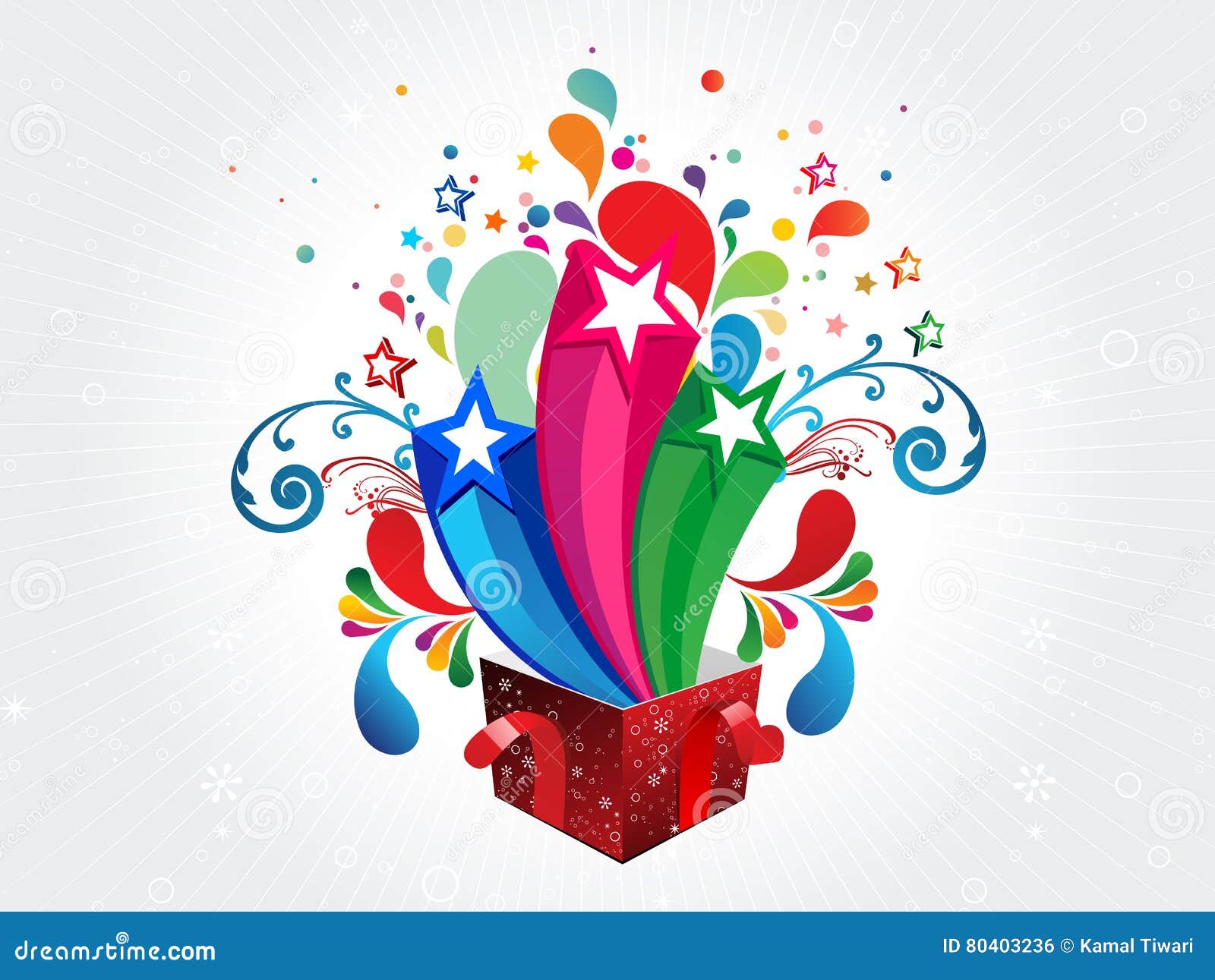 Exploded Abstract Colorful Magic Box Vector Illustration Stock Vector ...