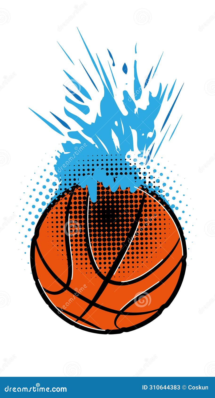Exploded basketball ball stock vector. Illustration of school - 310644383