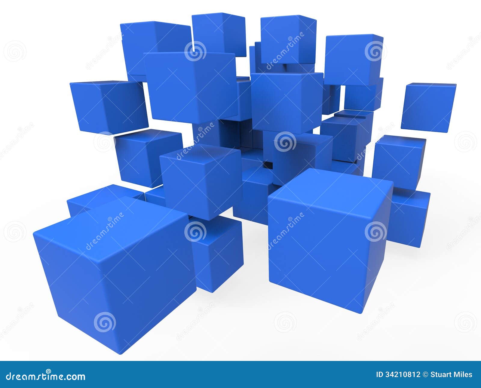 Exploded Blocks Showing Unorganized Puzzle Stock Illustration ...