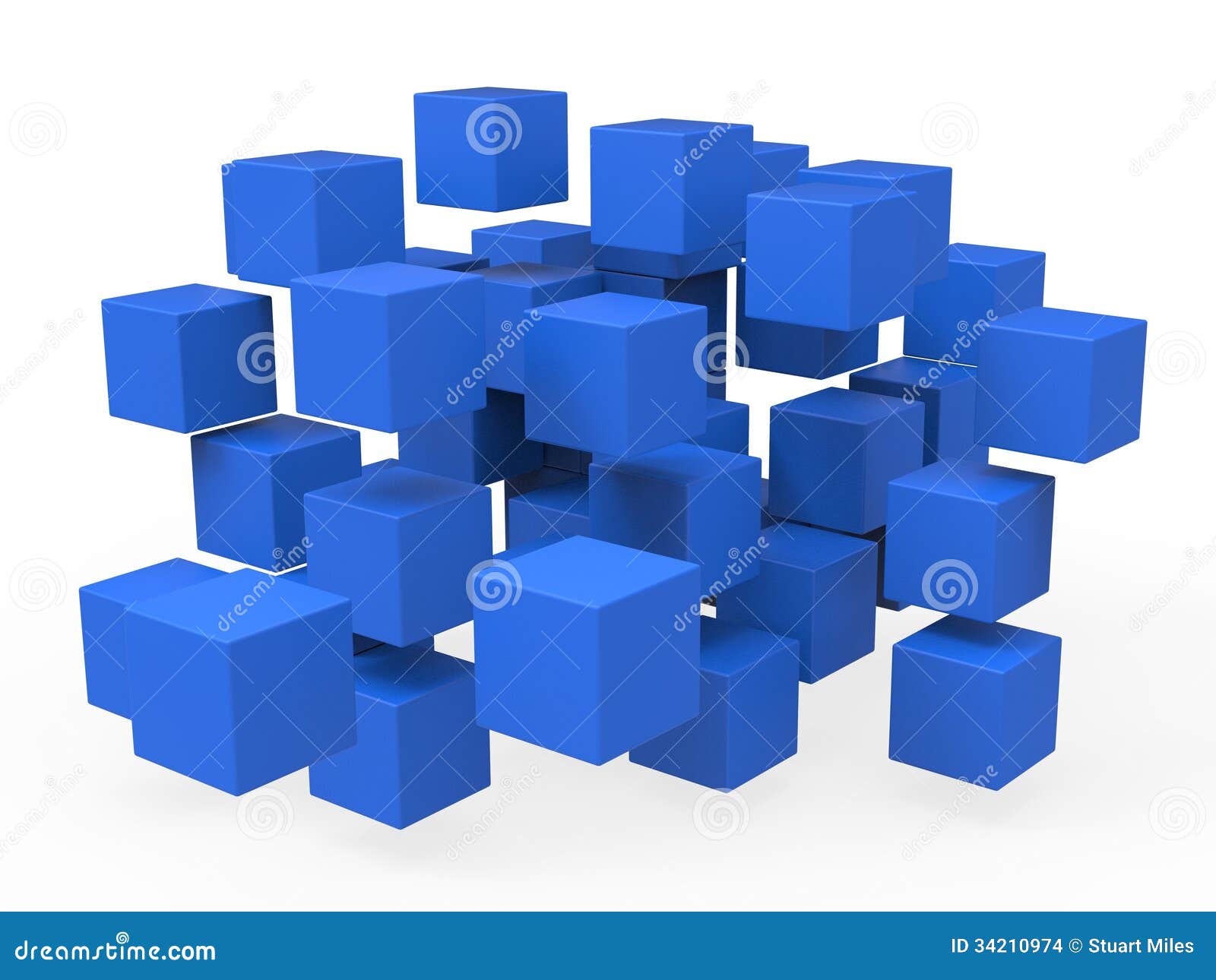 Exploded Blocks Shows Unorganized Puzzle Stock Illustration ...