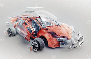 Exploded car stock illustration. Illustration of element - 56199382