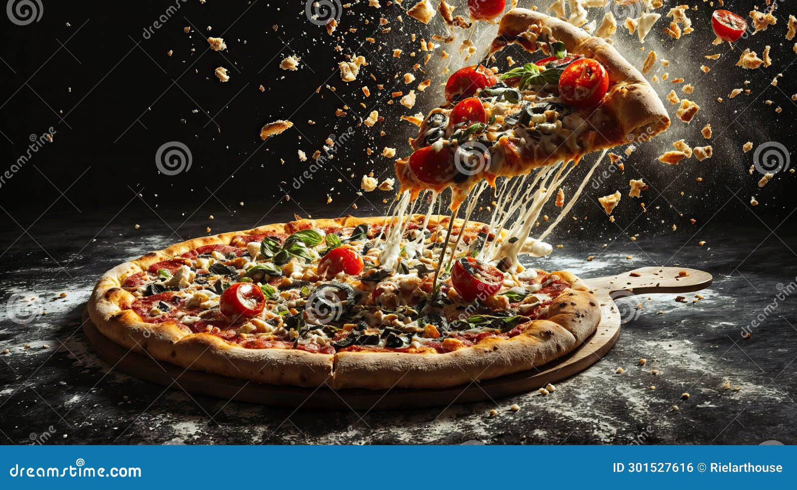 Pizza Exploded View. Vector Illustration Decorative Design ...