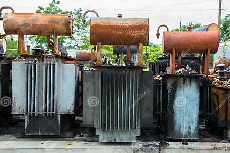 Exploded Electric Transformers Stock Image - Image of remains ...