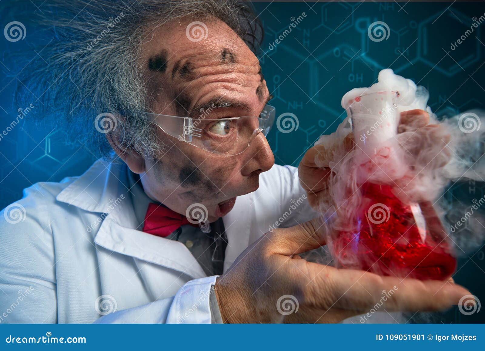 Exploded Experiment Crazy Scientist Stock Image - Image of explosion ...