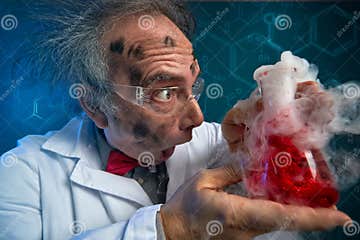 Exploded Experiment Crazy Scientist Stock Image - Image of explosion ...