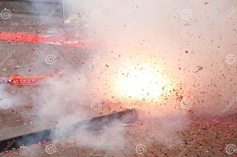 Exploded firecrackers stock image. Image of china, spark - 13202459