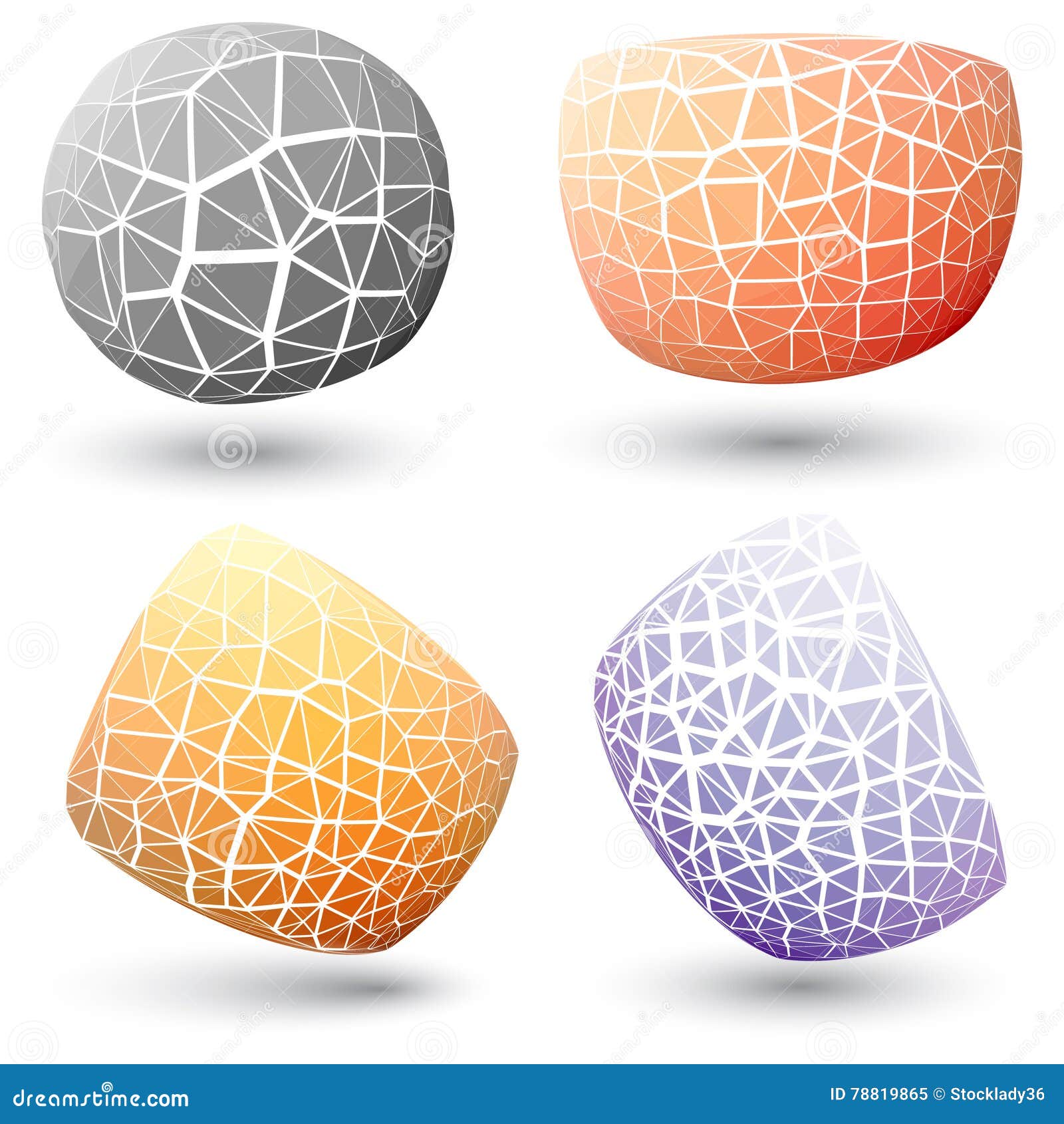 Exploded Geometric Shape Collection Stock Illustration - Illustration ...