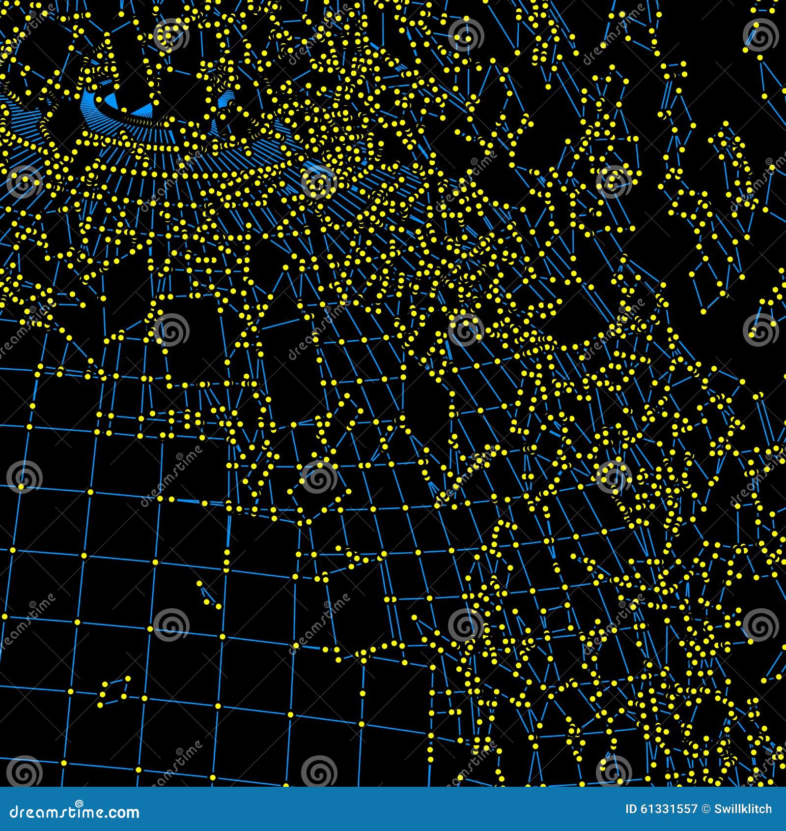 Exploded Grid Made of Connected Dots Stock Vector - Illustration of ...