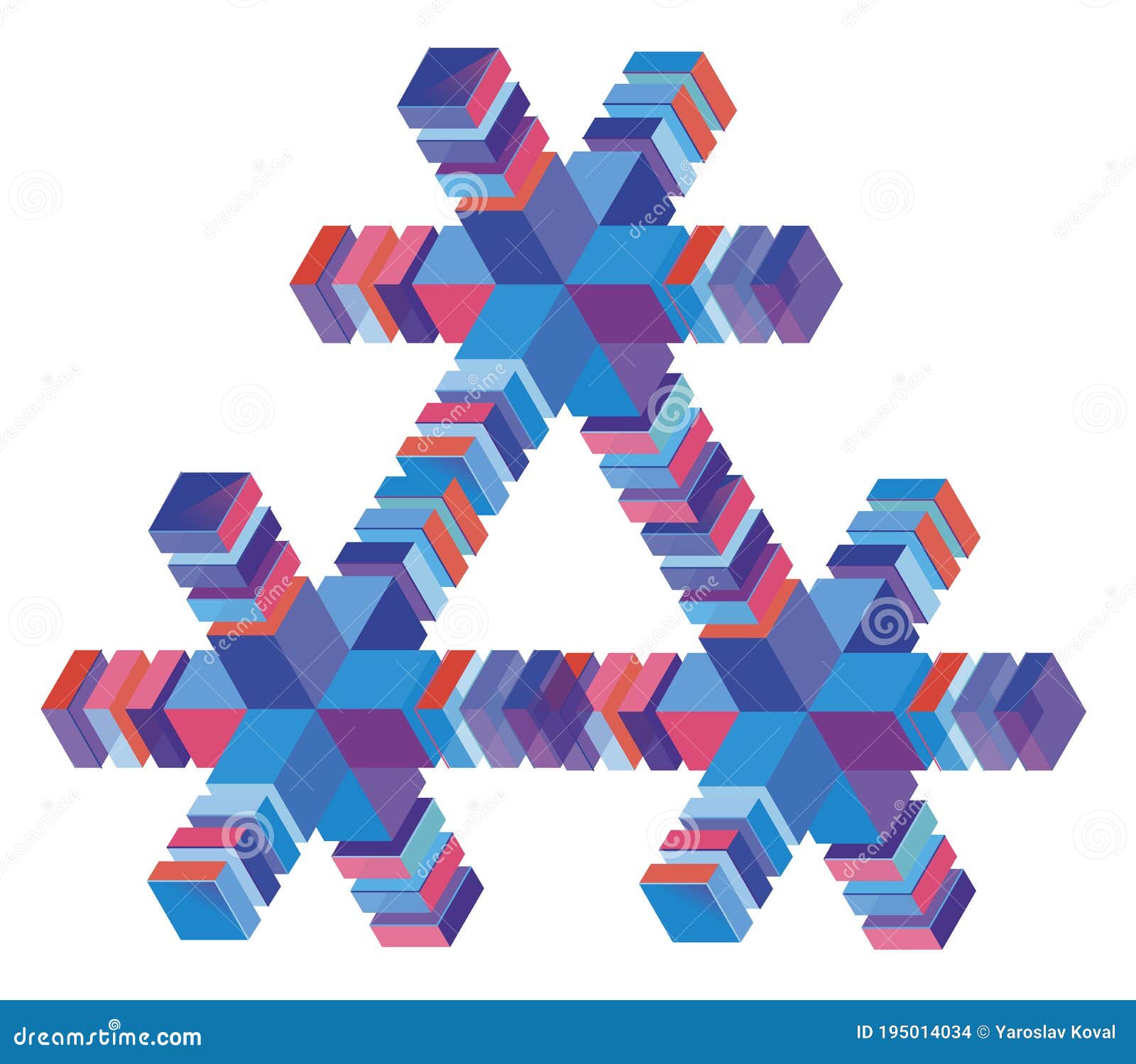 Isometric Impossible Penrose Triangle Vector Illustration ...