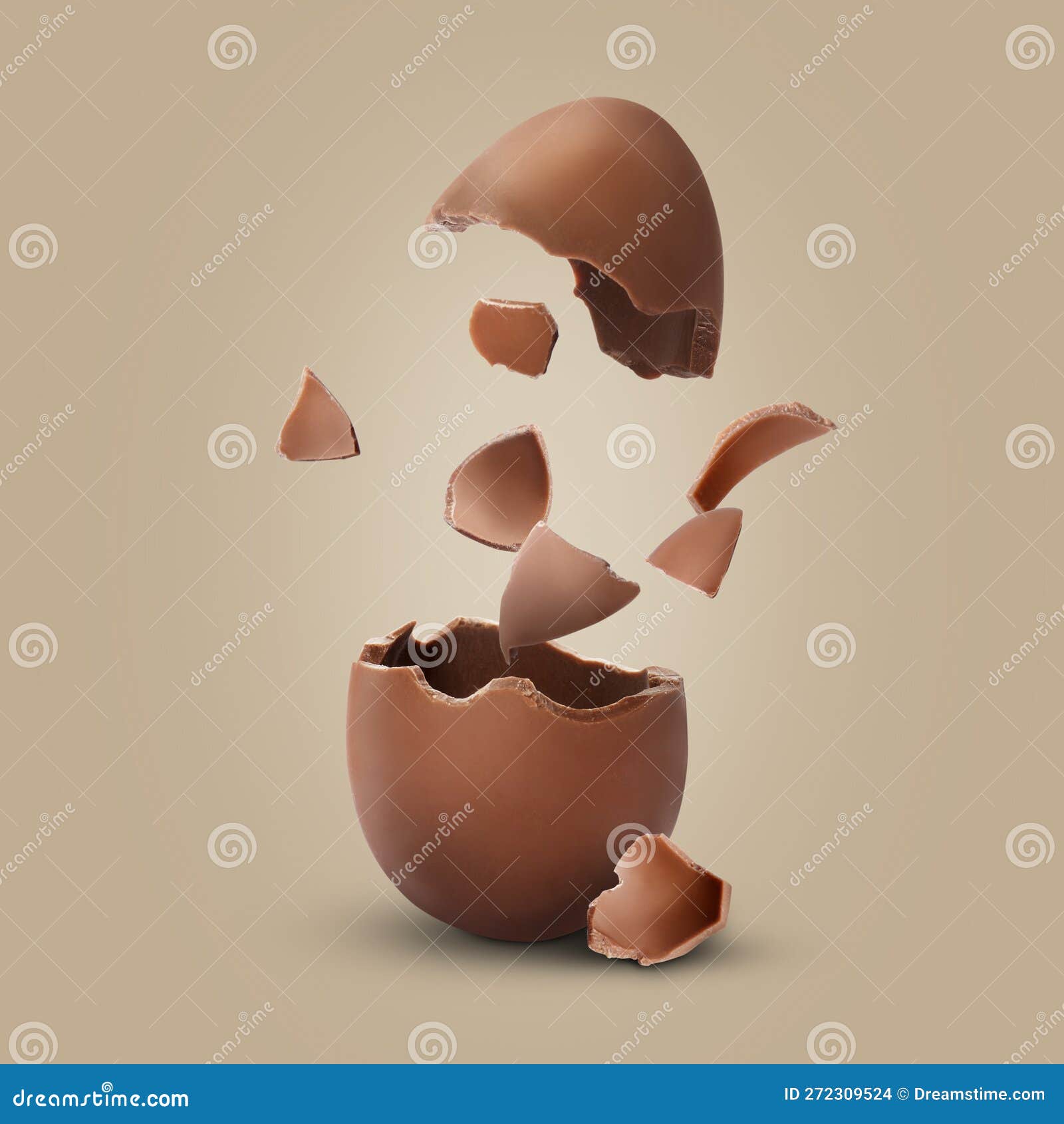 The Chocolate Egg Exploded On A White Background Royalty-Free Stock ...