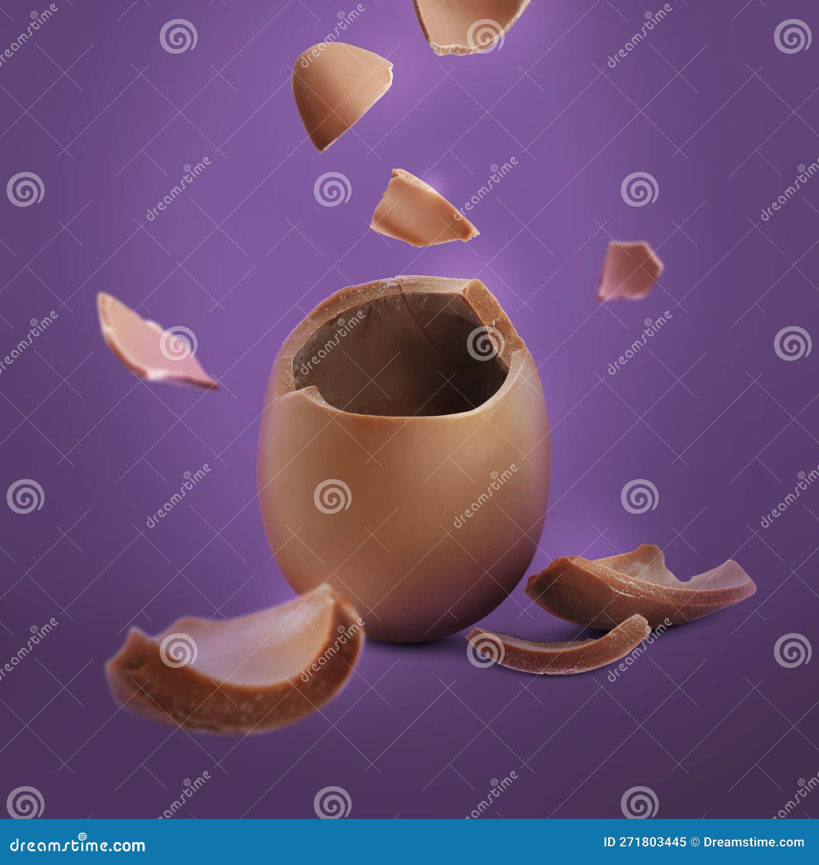The Chocolate Egg Exploded On A White Background Royalty-Free Stock ...