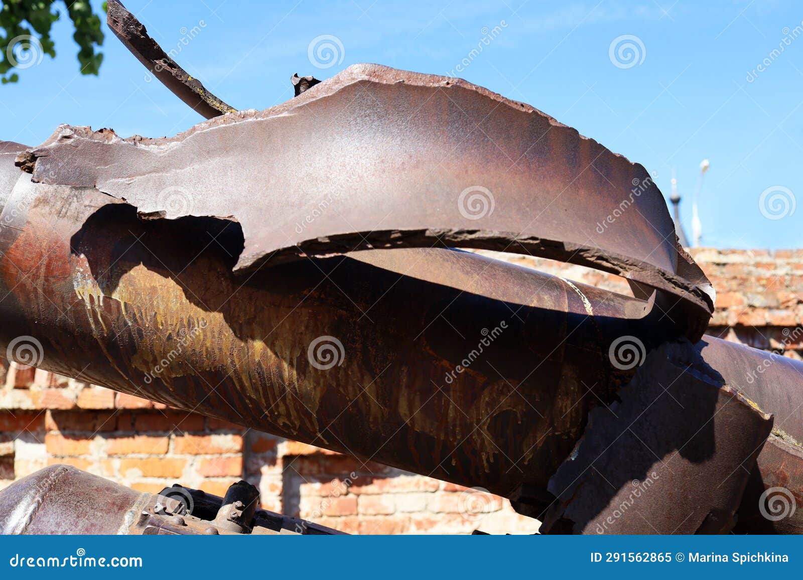 The Exploded Muzzle of a Combat Military Cannon Stock Image - Image of ...