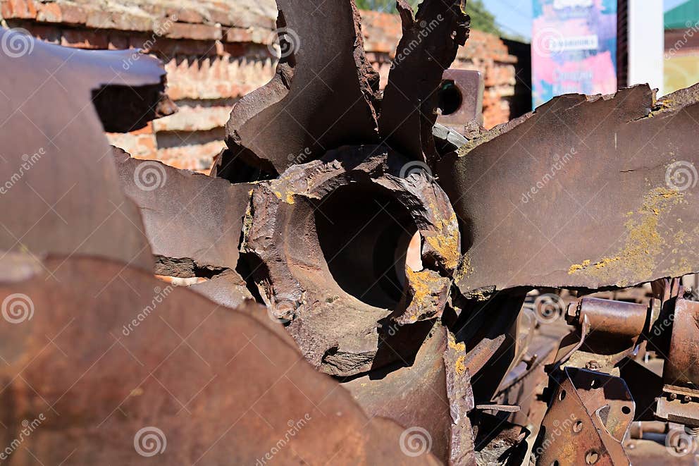 The Exploded Muzzle of a Combat Military Cannon Stock Photo - Image of ...