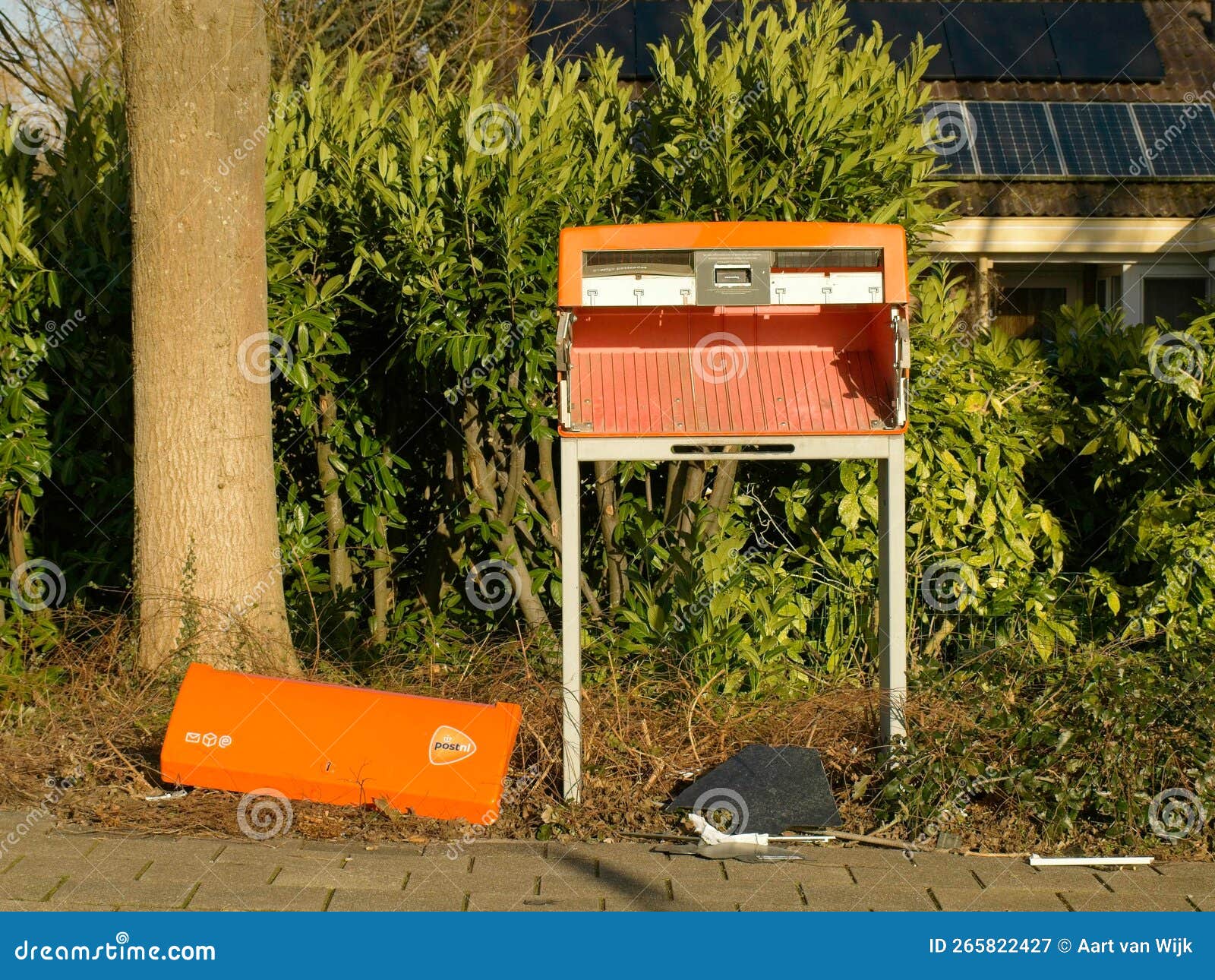 Exploded Orange Dutch Mail Box Stock Image - Image of mail, exploded ...