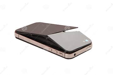 Exploded Smartphone Battery, Broken Telephone is on White Stock Image ...