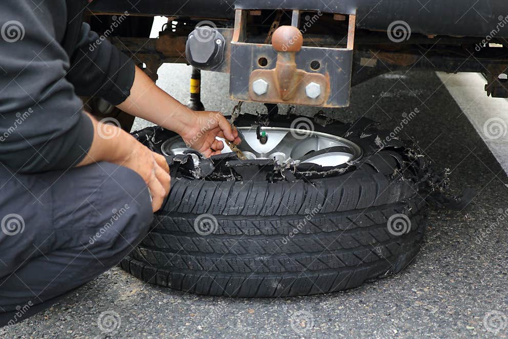 Exploded tire stock photo. Image of repair, tyre, exploded - 25031756