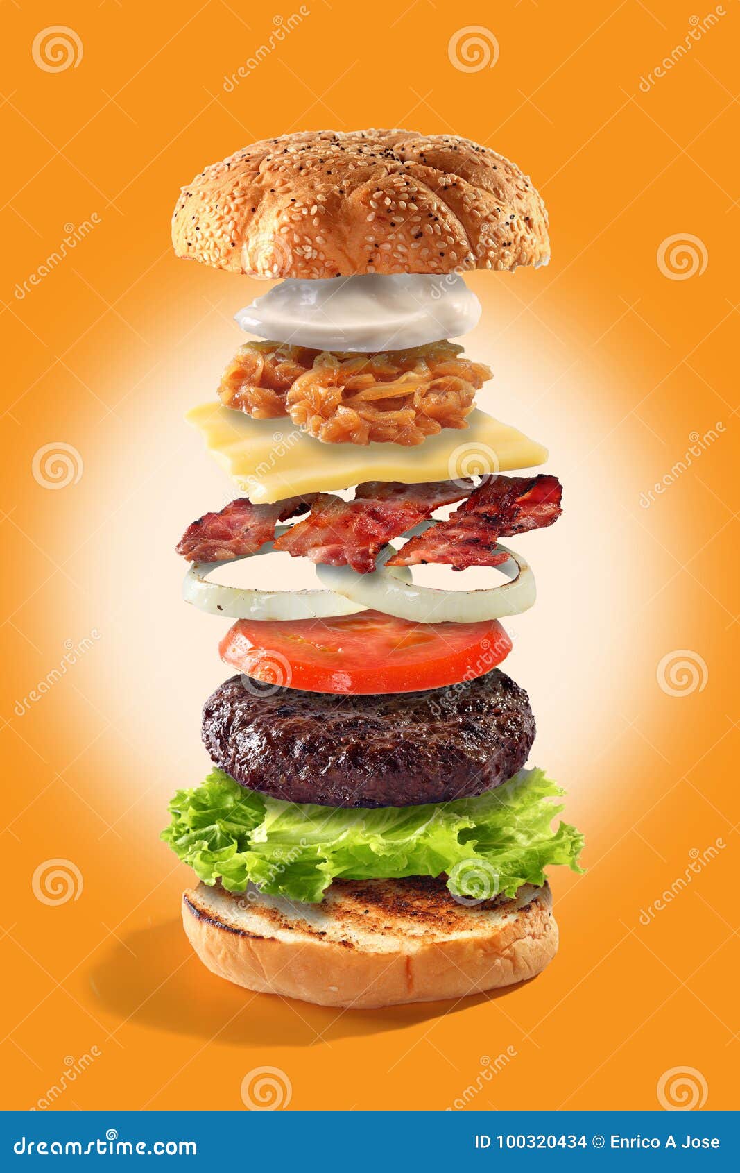 Exploded View Of Hamburger Royalty-Free Stock Photography ...