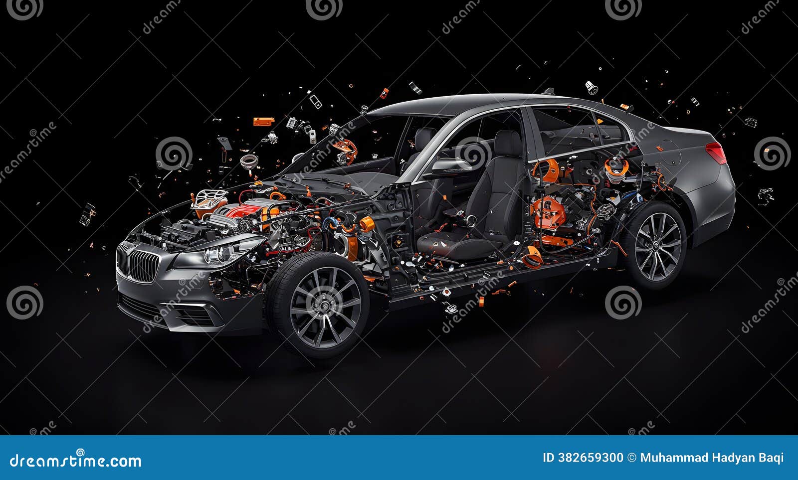 Exploded View Of A Double-row Tapered Roller Bearing Hub Unit Stock ...