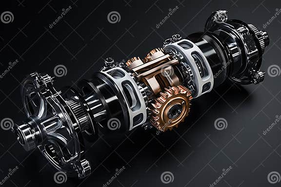 Exploded View of a Complex Gear System Stock Illustration ...