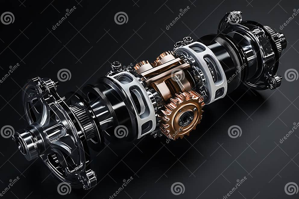 Exploded View of a Complex Gear System Stock Illustration ...