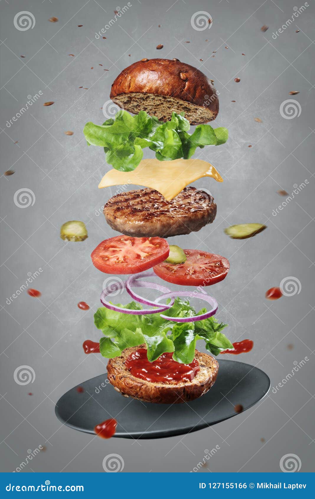Exploded View Diagram Of Cheeseburger Royalty-Free Stock Image ...