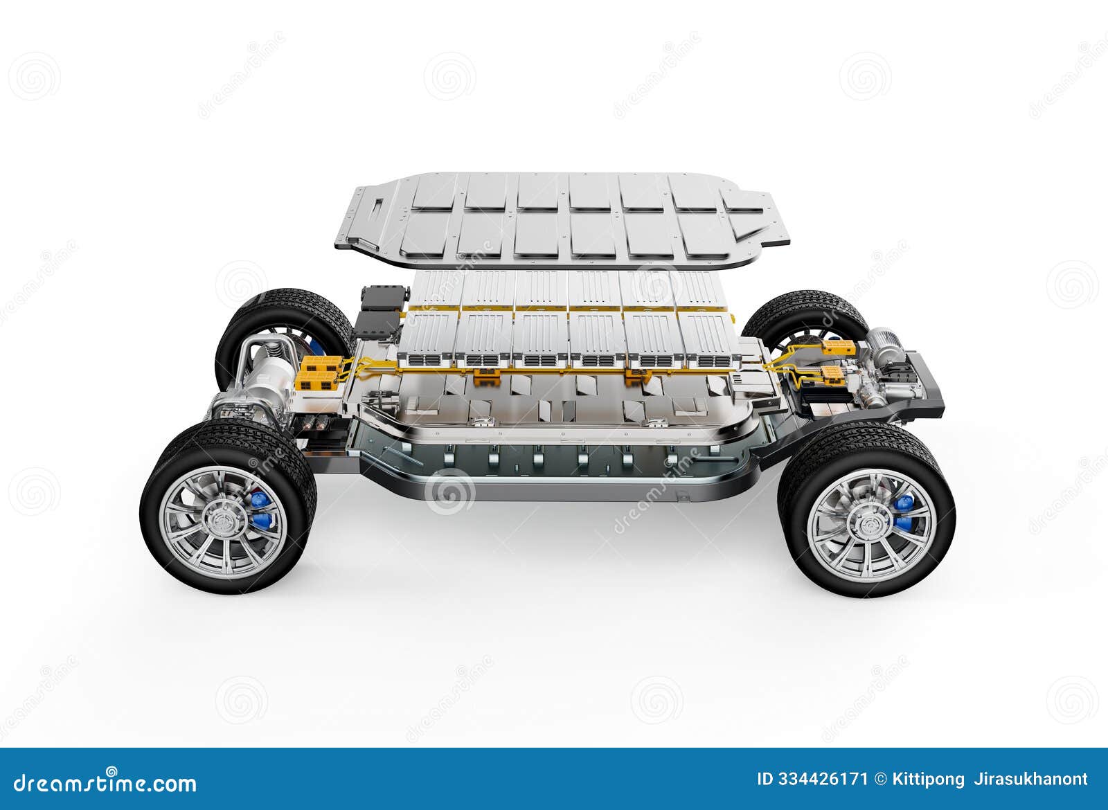 Exploded View of Ev Car or Electric Vehicle with Battery Pouch Cells ...