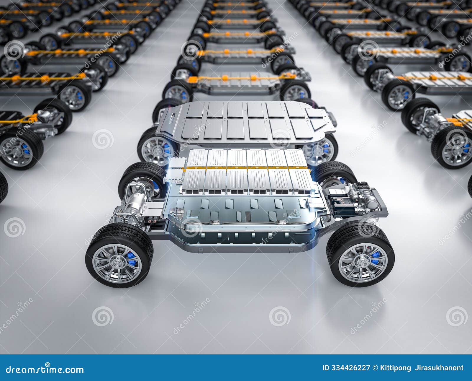 Exploded View Of Black Ev Battery Pouch With Cylindrical Cells Royalty ...