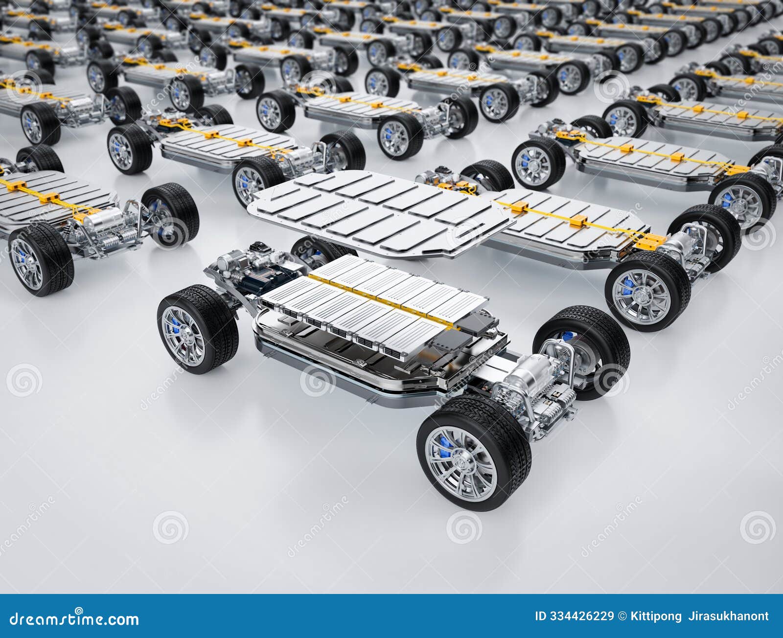 Exploded View Of Ev Car Or Electric Vehicle With Battery Pouch Cells ...