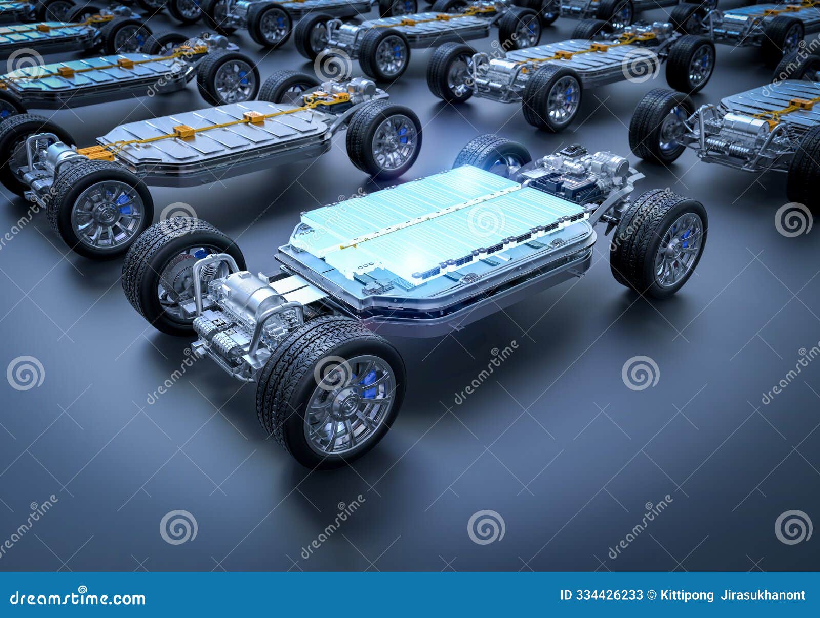Exploded View of Ev Car or Electric Vehicle with Battery Pouch Cells ...
