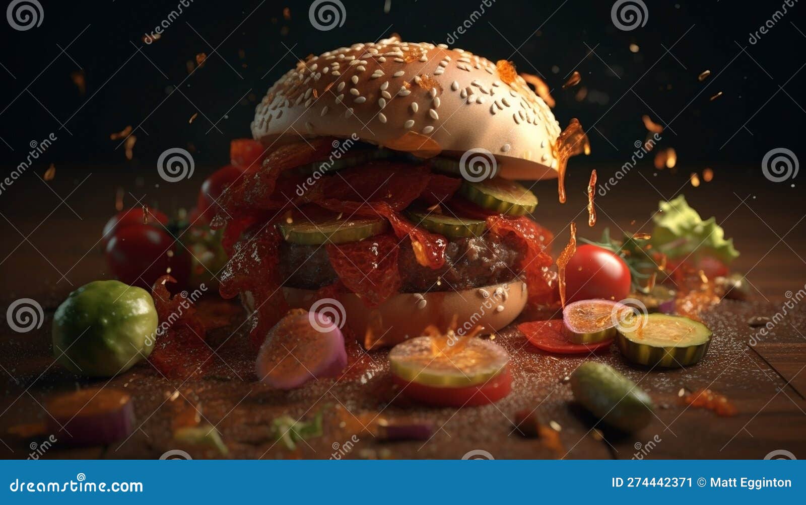 Exploded View Burger Stock Photography | CartoonDealer.com #100320434