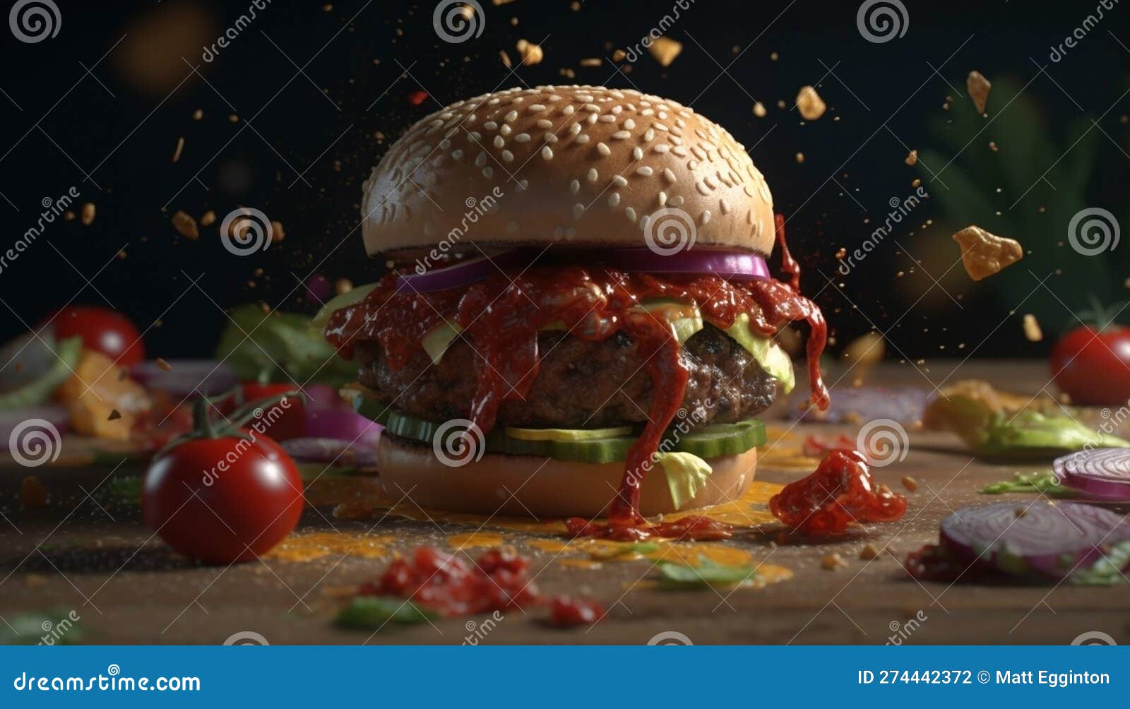 Exploded View Burger Stock Photography | CartoonDealer.com #100320434