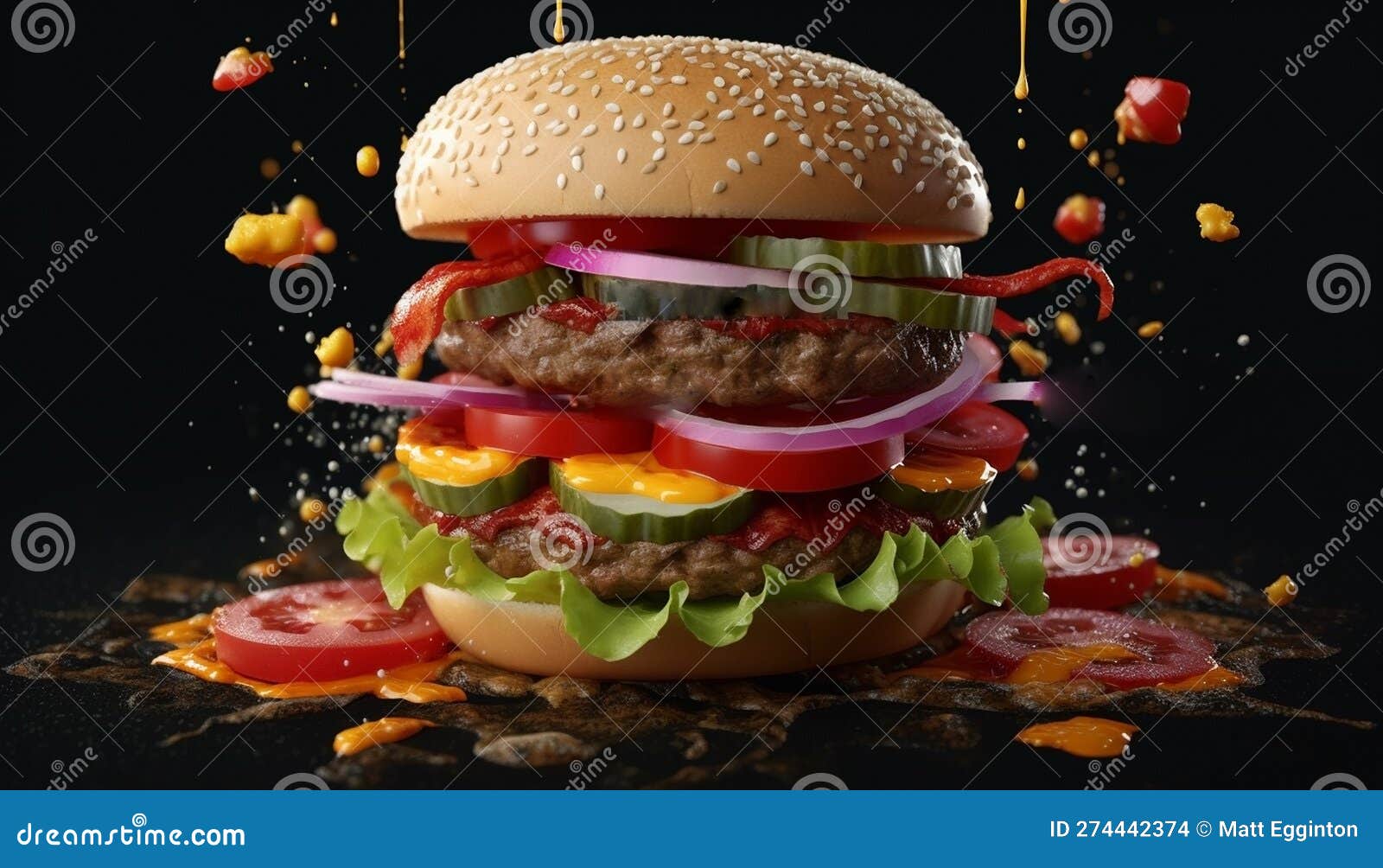 Exploded View Burger Stock Photography | CartoonDealer.com #100320434
