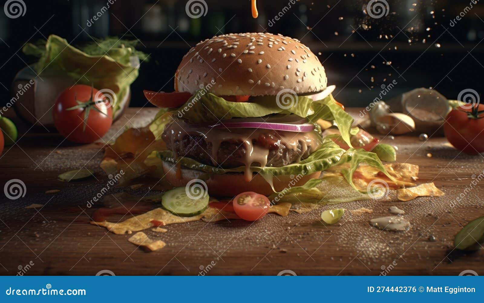 Exploded View Burger Stock Photography | CartoonDealer.com #100320434