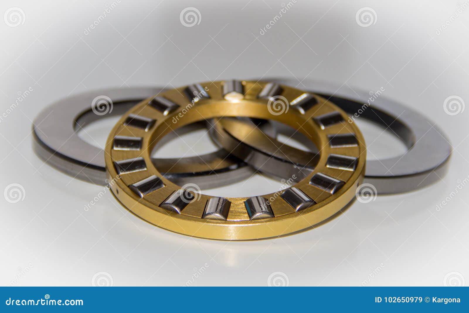 Exploded View of a Thrust Roller Bearing Stock Image - Image of brass ...