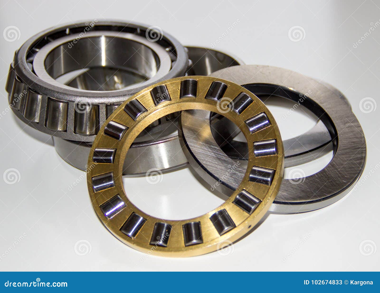 Exploded View of a Thrust Roller Bearing and a Tapered Roller Bearing ...