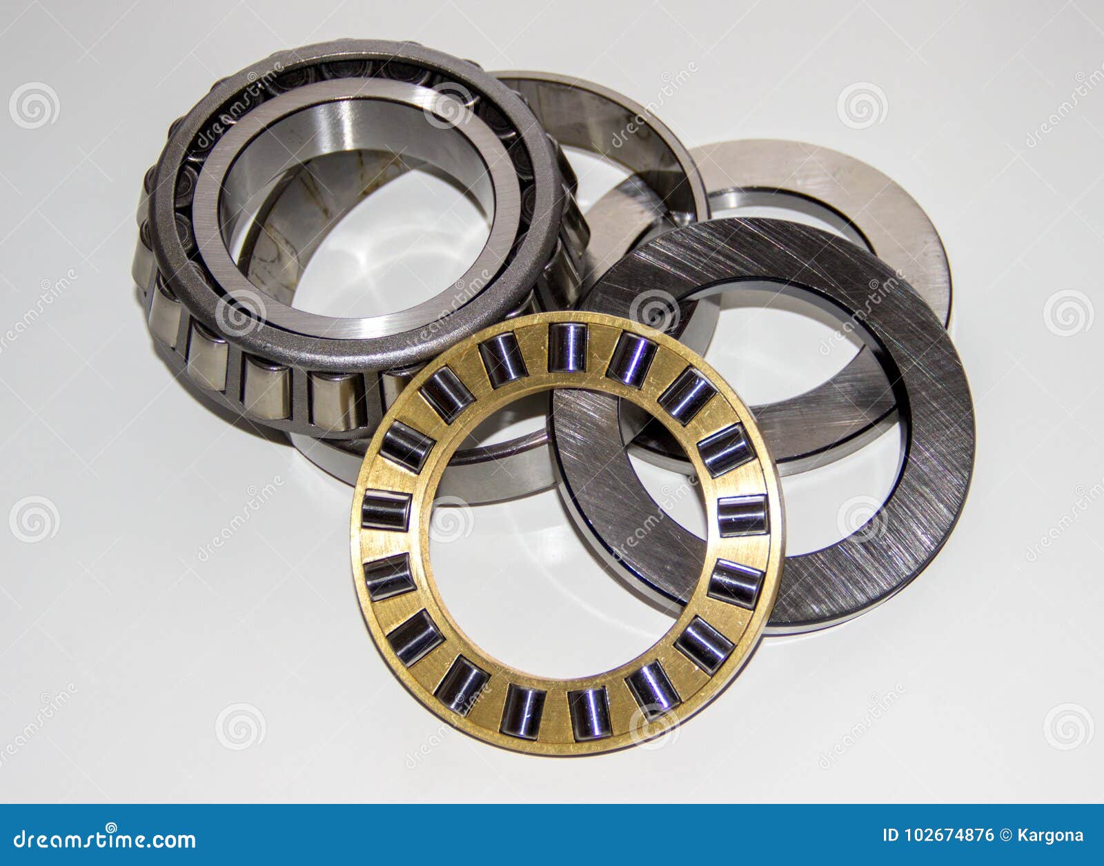 Exploded View of a Thrust Roller Bearing and a Tapered Roller Bearing ...
