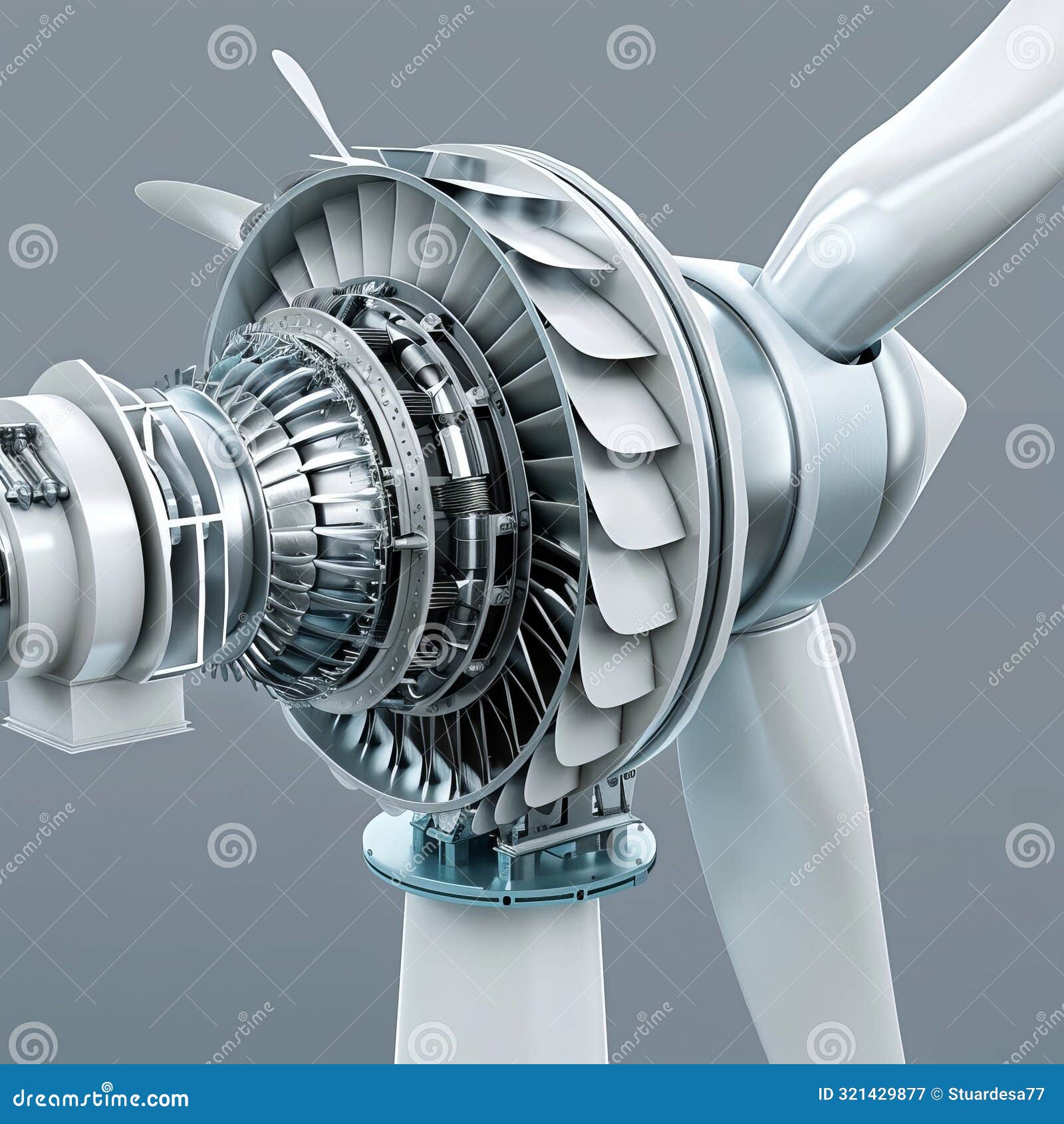Exploded View of Wind Turbine Engine Stock Image - Image of engine ...