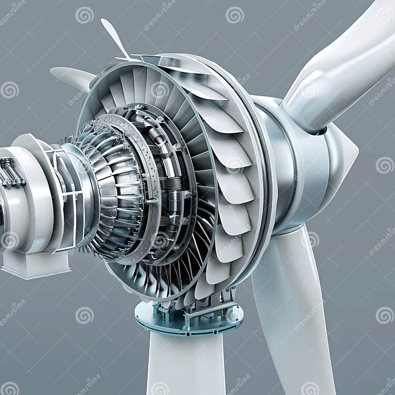 Exploded View of Wind Turbine Engine Stock Image - Image of engine ...