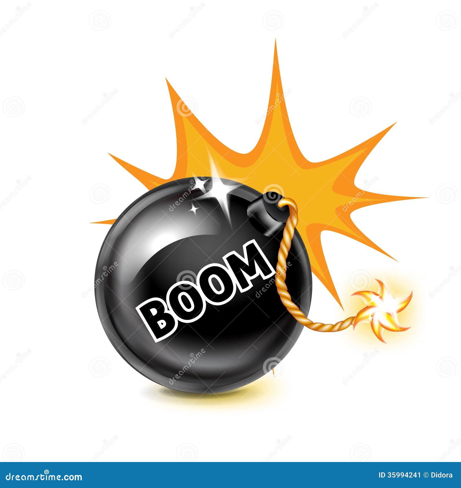Exploderend Bom En Boomteken Stock Illustratie - Illustration of ronde ...