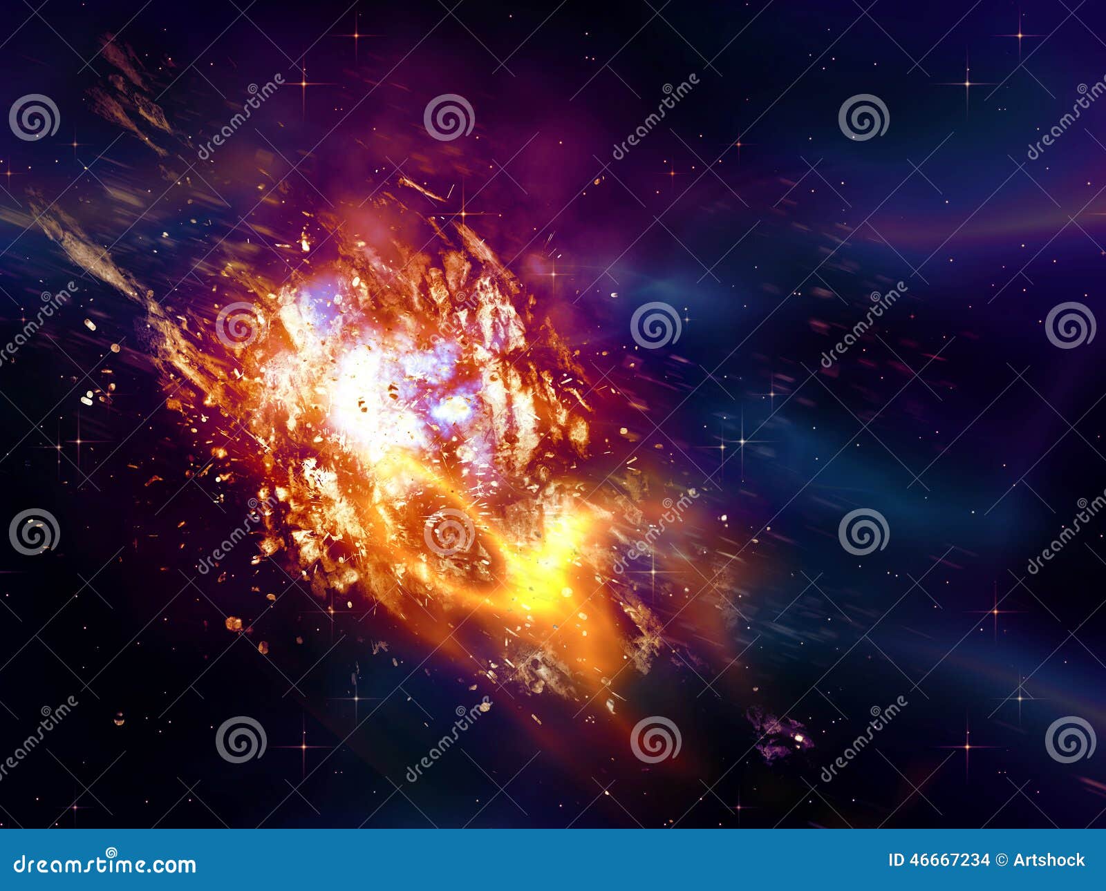 Explodieren Des Sternes Im Raum Stock Abbildung - Illustration von ...