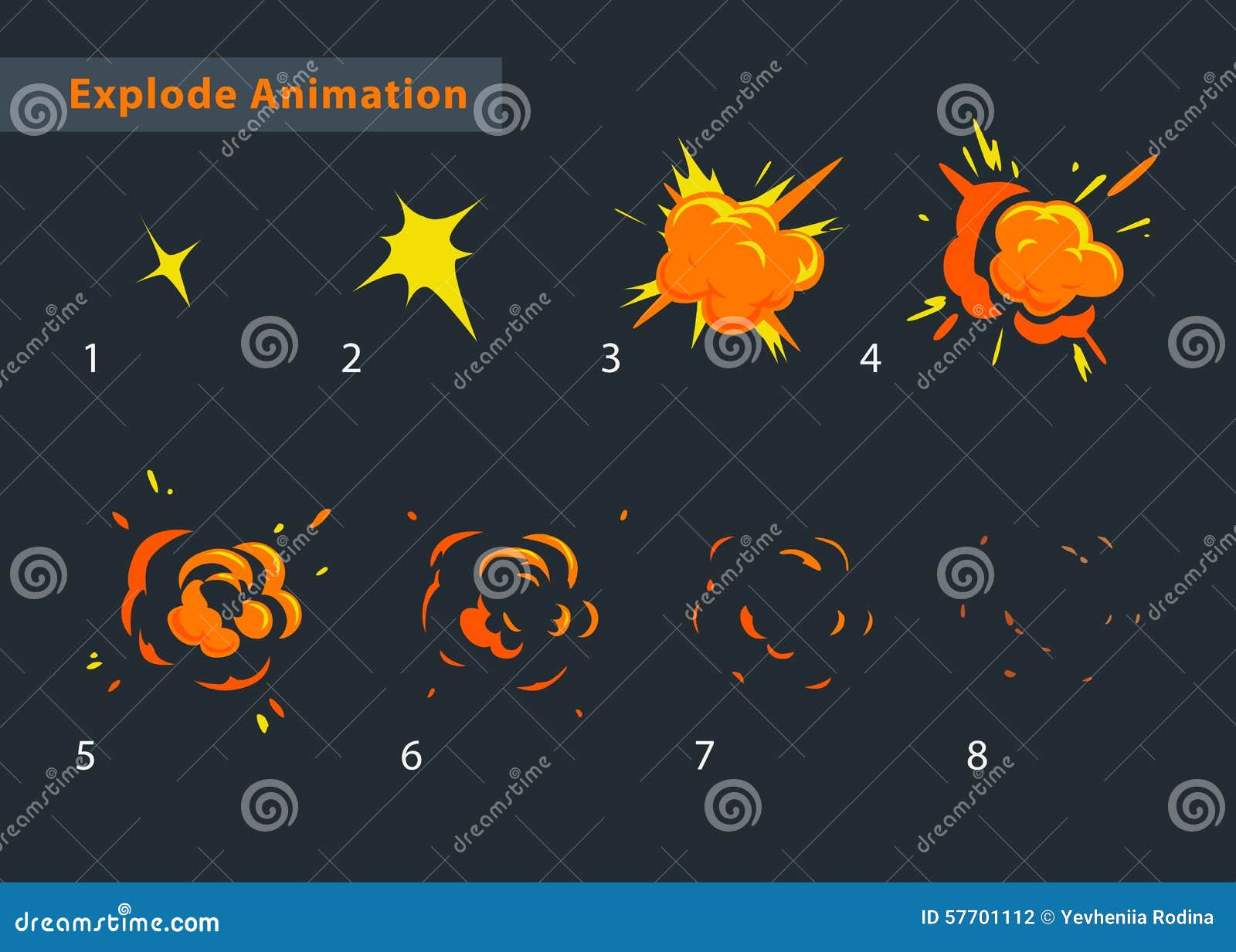 Explodieren Sie Effektanimation Stock Abbildung - Illustration von ...