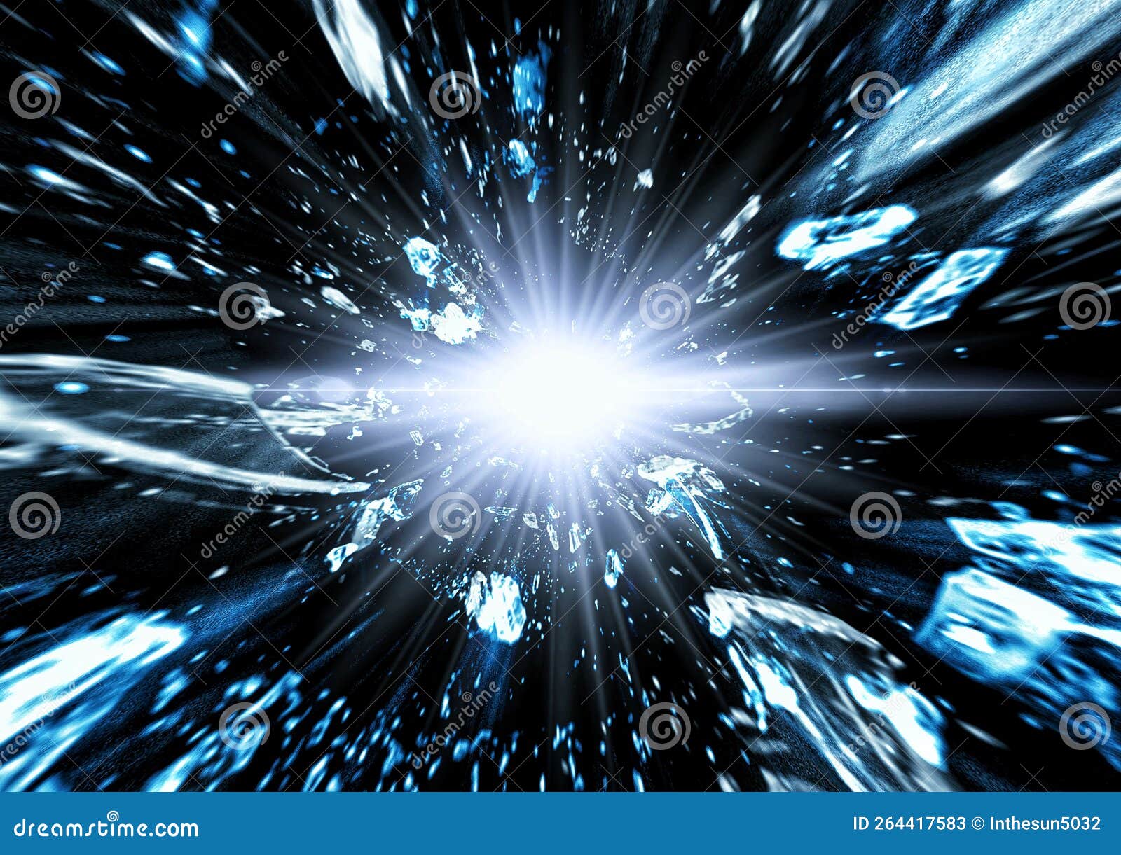 Exploding Abstract Blue Rays Background Stock Illustration ...