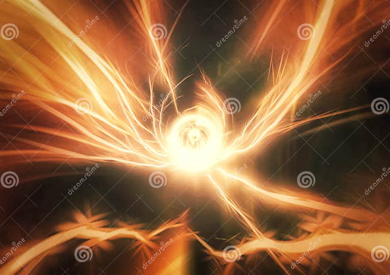 Exploding Abstract Fire Flame Background Stock Illustration ...