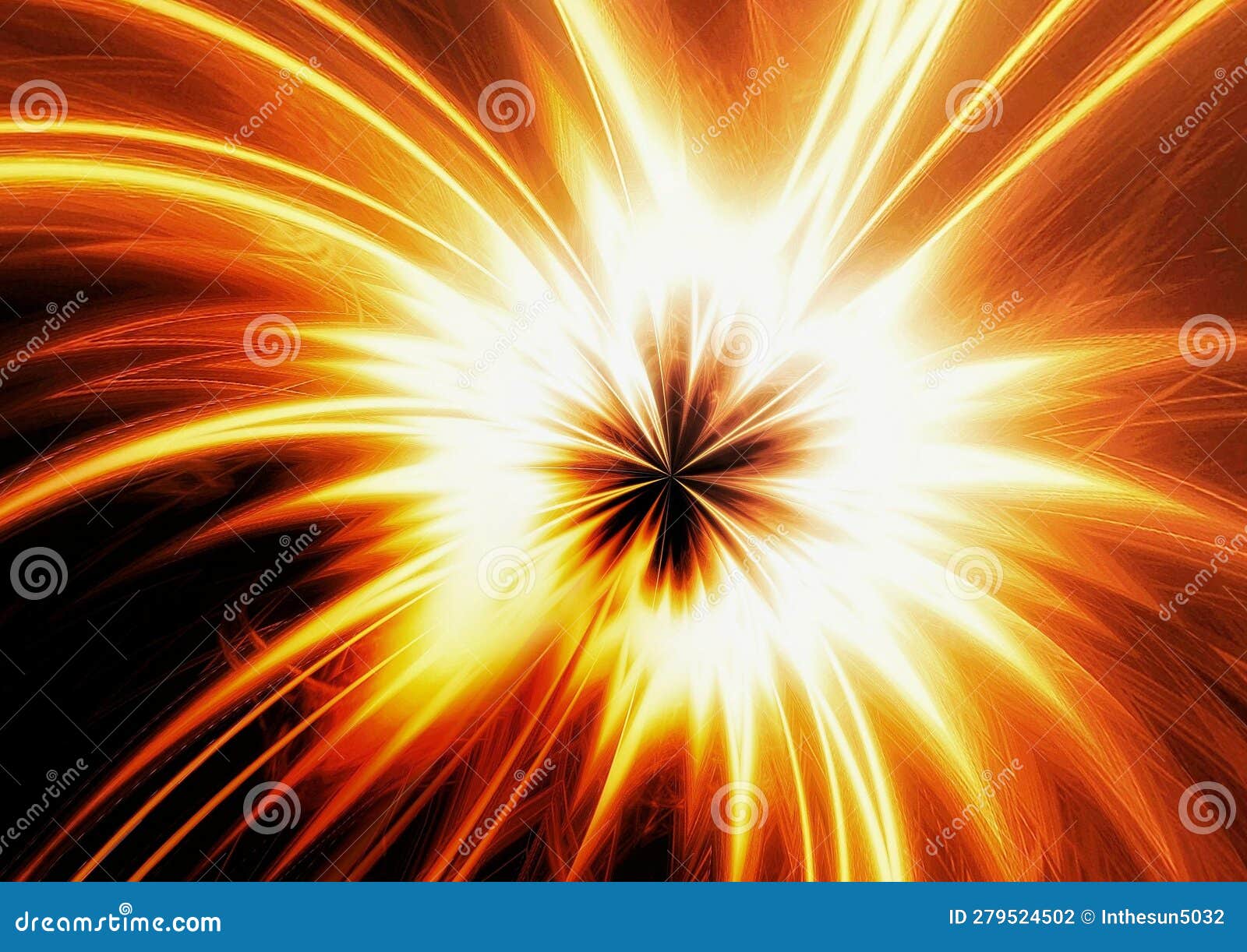 Exploding Abstract Fire Flame and Black Background Stock Illustration ...