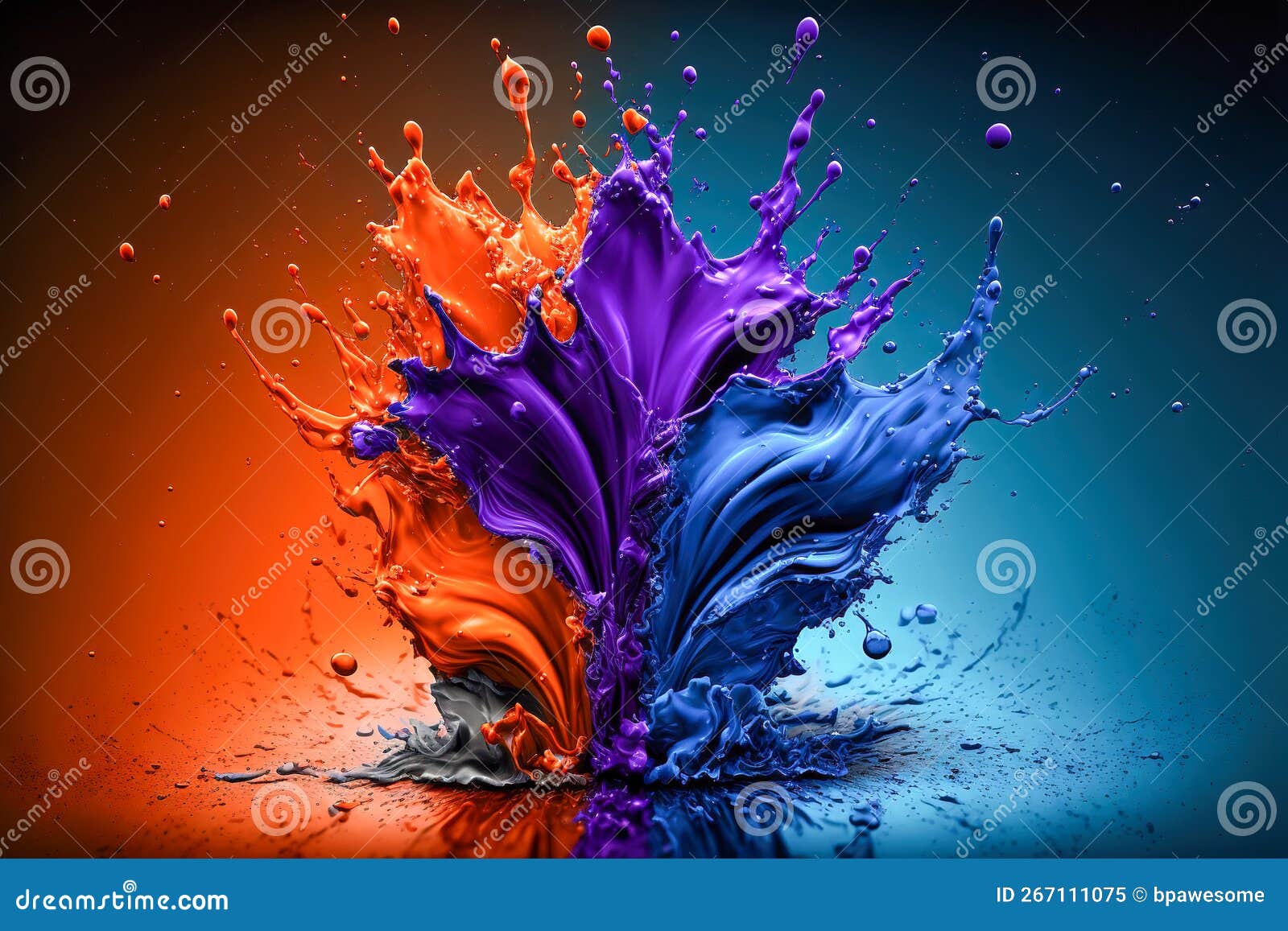 Exploding Abstract Paint Mixture Upward Motion Splash, Generative AI ...